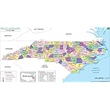 Amazon.com: MAP of NORTH CAROLINA by the W Williams Map Engraving ...
