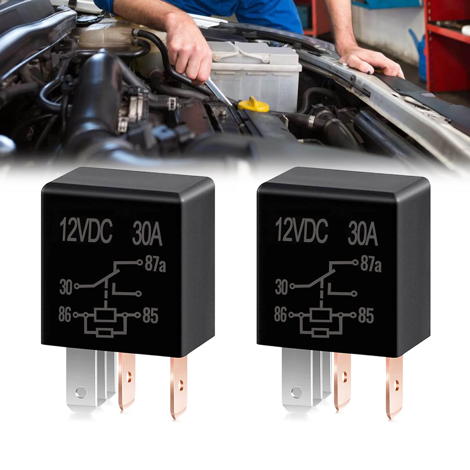 Mua 2 Pack Car 5 Pin 12V 30A Relay, High Performance Waterproof Stable ...