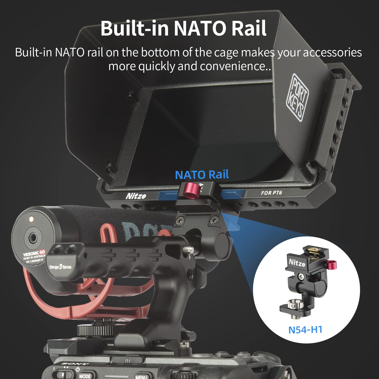 Mua Nitze Cage for PortKeys PT6 Monitor with Built-in Cold Shoe and ...