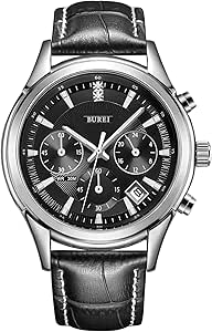 Amazon.com: BUREI Mens Luxury Automatic Watch Two Tones Stainless Steel ...