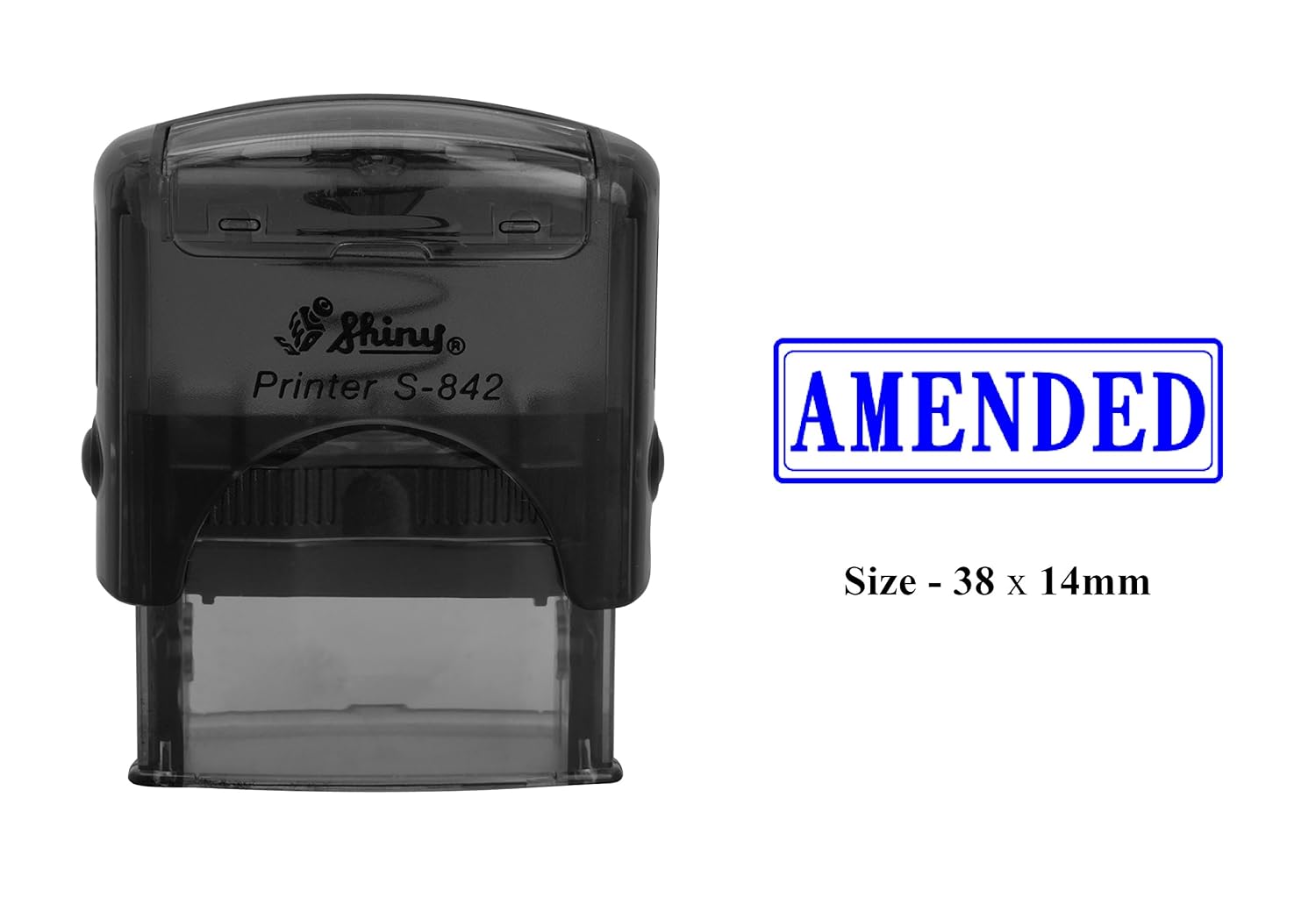 Amazon.com : AMENDED Rubber Stamp Clear Print For Office Use Shiny S-842 Self-Inking Stamp ...