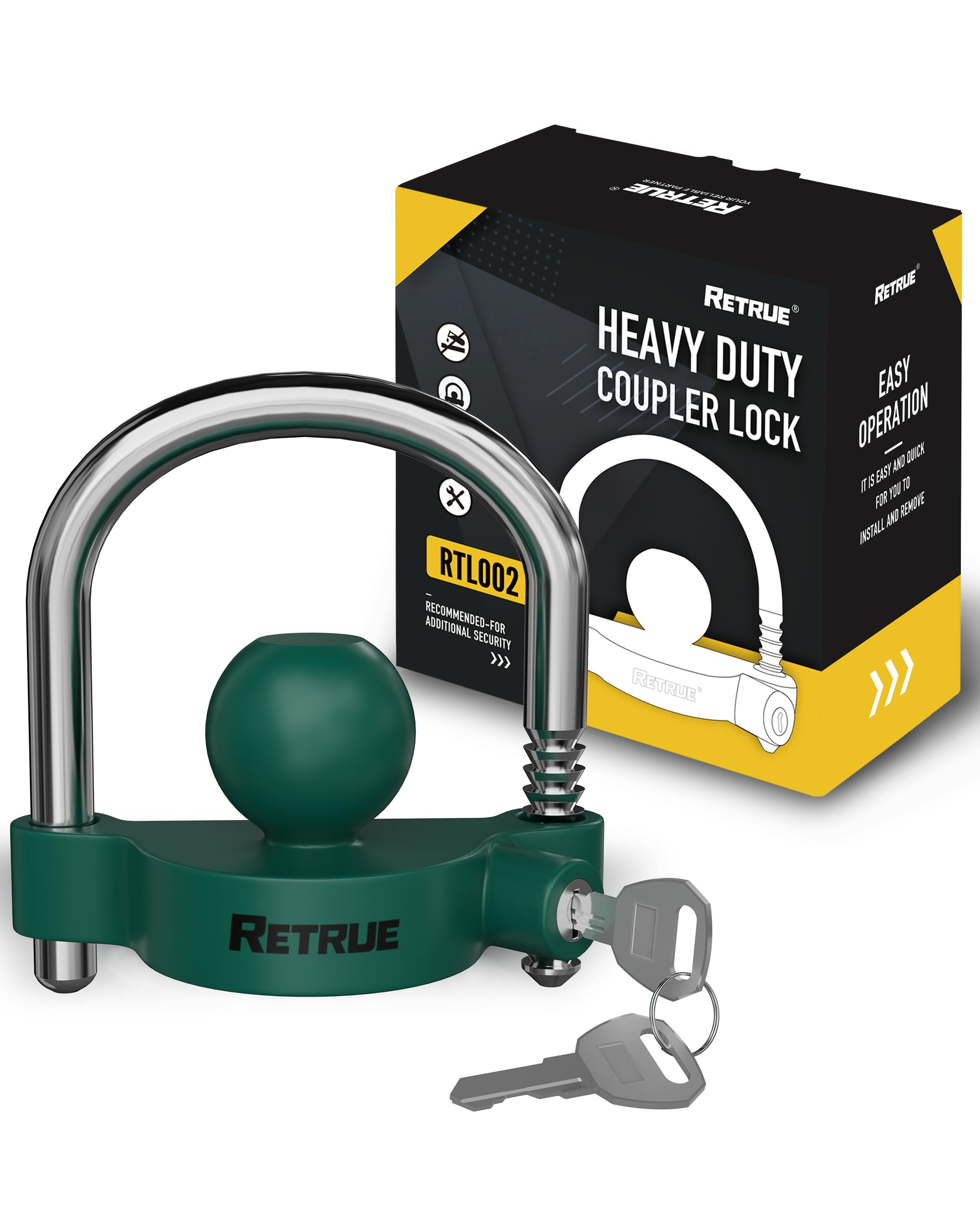 RETRUE Universal Coupler Lock Trailer Locks Ball Hitch Trailer Hitch Lock Adjustable Security ...