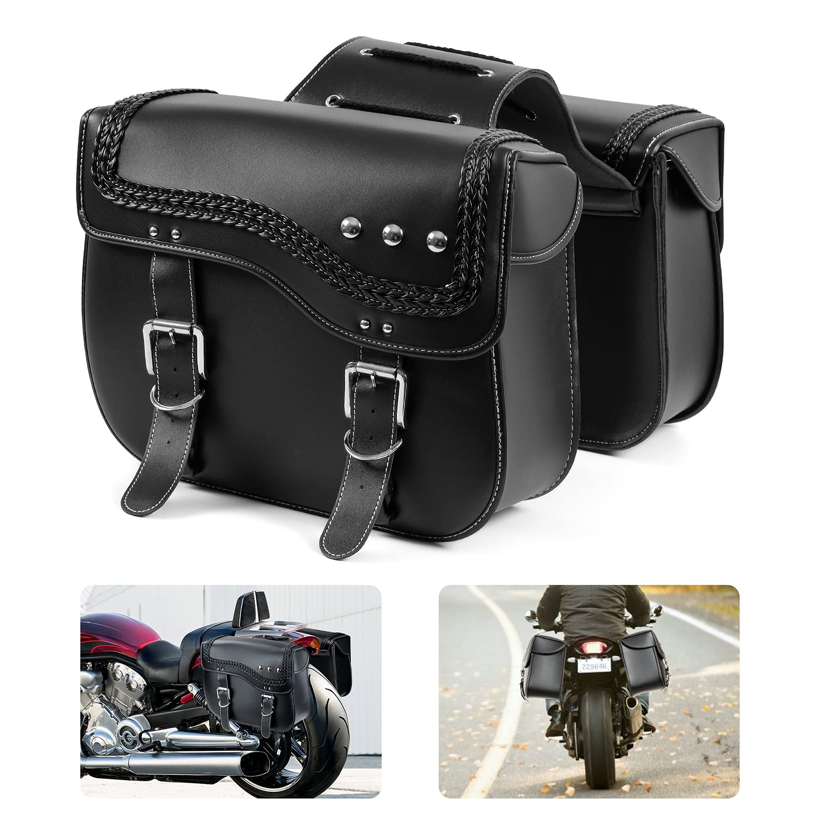 Mua Motorcycle Saddlebags, Synthetic Leather Motorcycle Side Bags ...