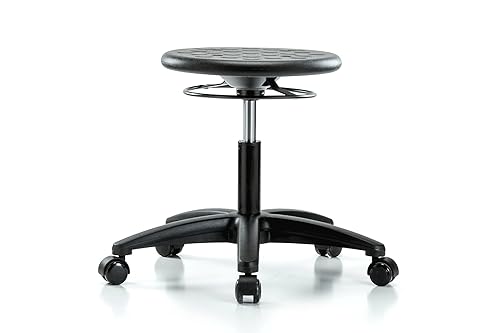 Perch Polyurethane Industrial Stool Heavy Duty with Wheels for Carpet ...