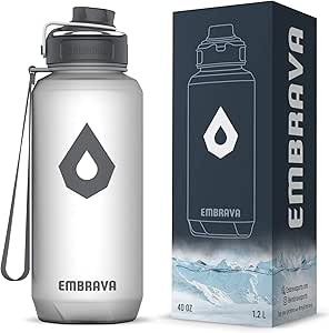 Amazon.com: Embrava 40oz Water Bottle - Large with Travel Carry Ring ...