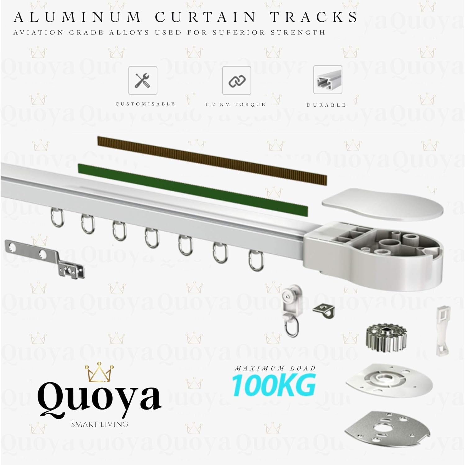 Quoya Motorised Curtains System, Electric Curtain track with Automated ...