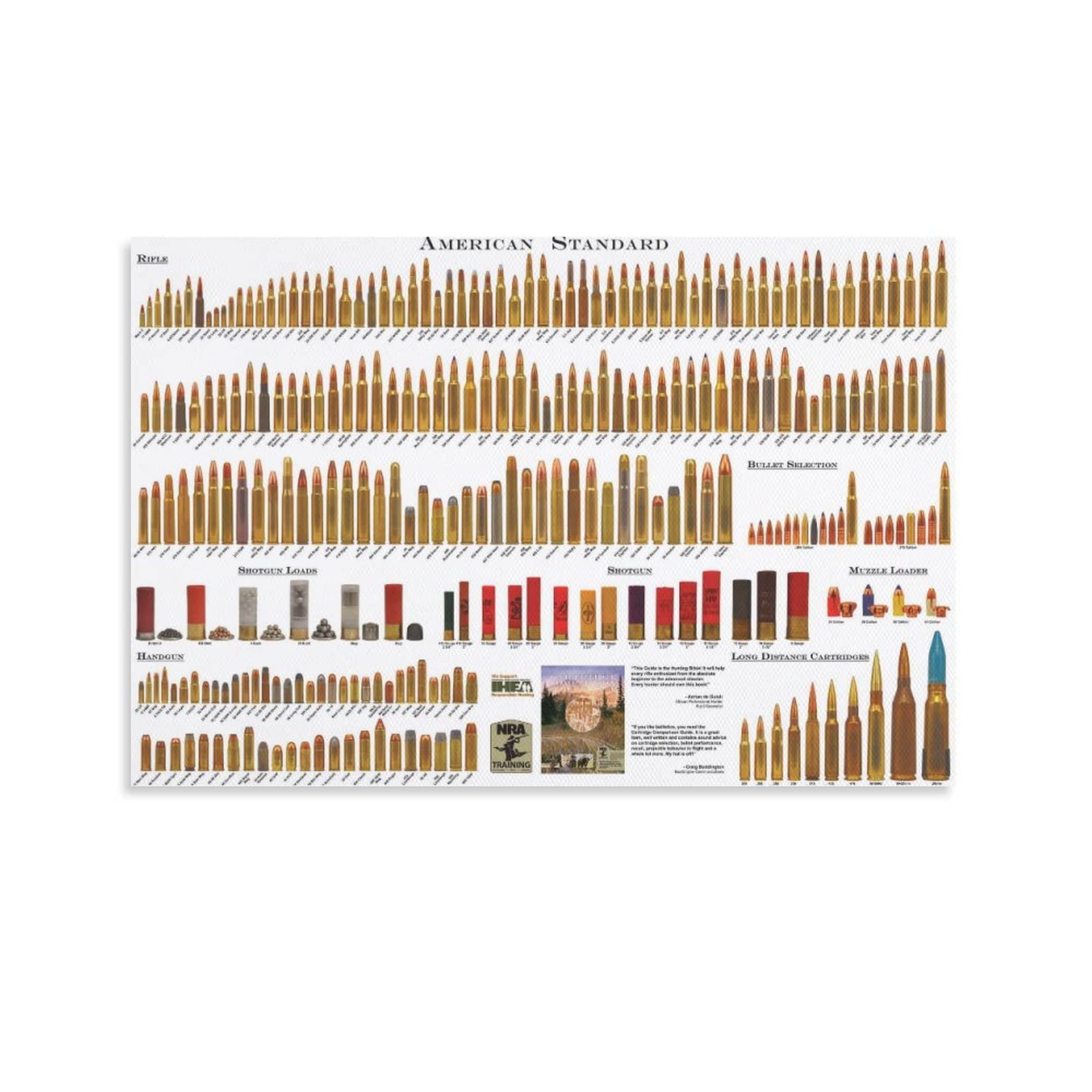 American Bullet Chart Poster Bullet Type Chart Canvas Painting ...