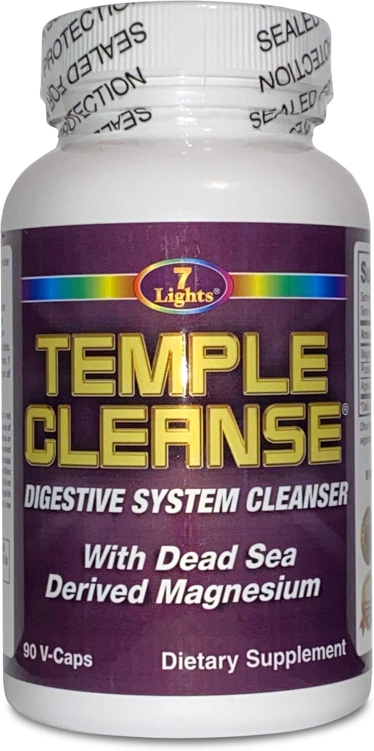 7 Lights Temple Cleanse 90 Capsules, Magnesium, Oxygen-Based Colon ...
