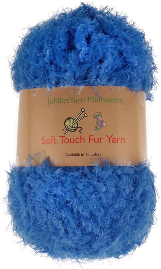 Amazon.com: JubileeYarn 100g Soft Touch Fuzzy Fur Yarn, Royal Blue 2 Skeins
