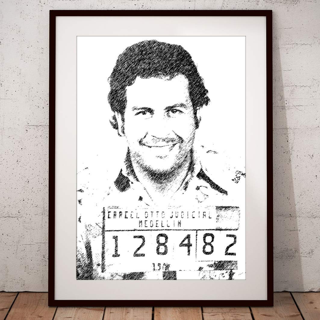Buy Pablo Escobar A4 print: Narcos , mug, prison, jail, drugs, Medellin ...