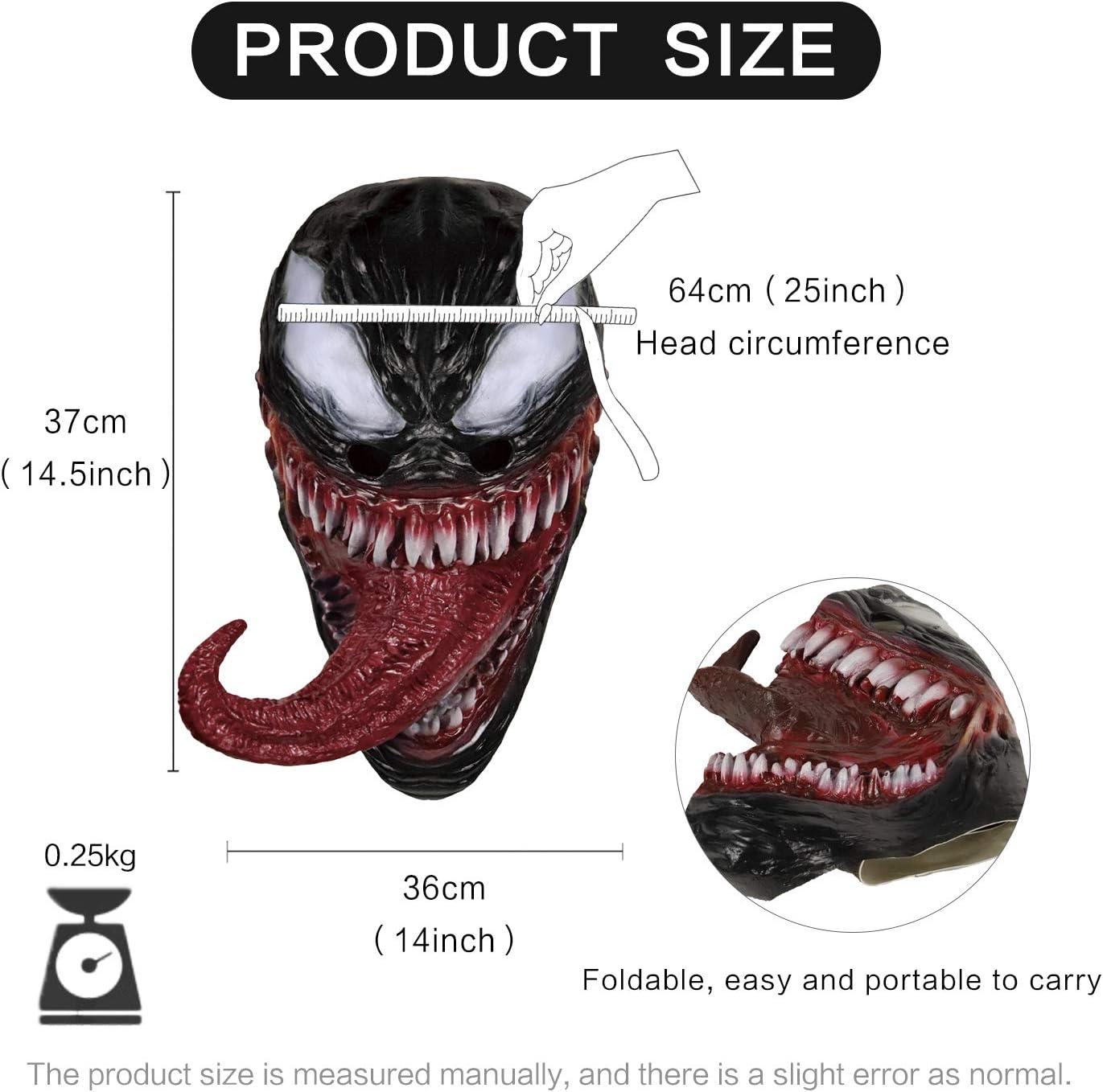 molezu Scary Mask Costumes for Cosplay Accessories Halloween Prop ...
