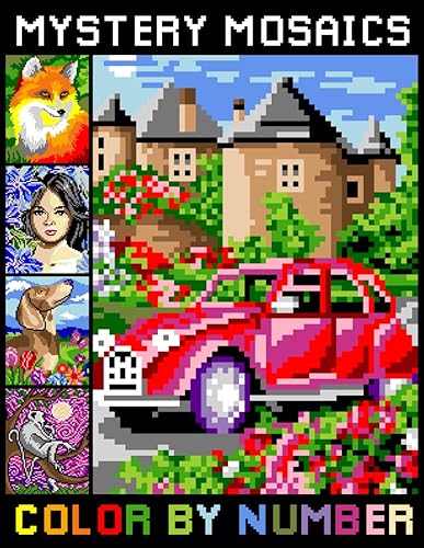 Mystery Mosaics Color By Number for Adults: Simple Mosaic Coloring Book ...
