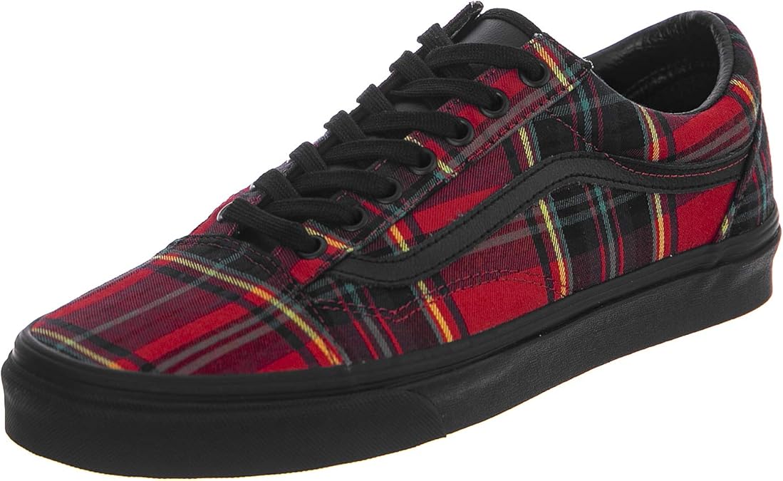 Vans - Trainers - Ua Old Skool (Plaid Mix) - Red/Black: Amazon.co.uk ...