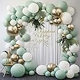 Amazon.com: PartyWoo Boho Green and Gold Balloons, 140 pcs Boho Green and Chrome Gold Balloons ...