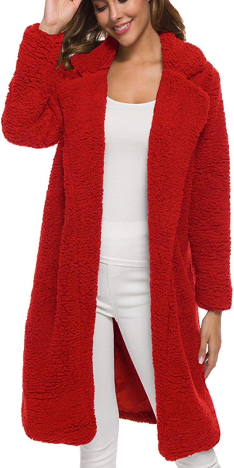 GAOHONGMEI Womens Long Coat Casual Open Front Cardigan Jackets, Winter ...