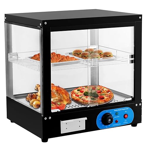 23.6" MLGBZ 1000W Pizza Warmer Food Warmer Display Countertop 2-Tier ...