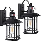Motion Sensor Outdoor Wall Sconces 2-Pack Modern Dusk to Dawn Exterior Light Fixtures Wall Mount ...