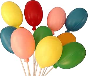 Amazon.com: 24 Plastic Balloons Picks Birthday Decorations 7" Long ...
