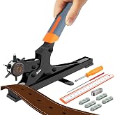 Amazon.com: WORKPRO Desktop Leather Hole Punch Set, Rotary Belt Hole ...