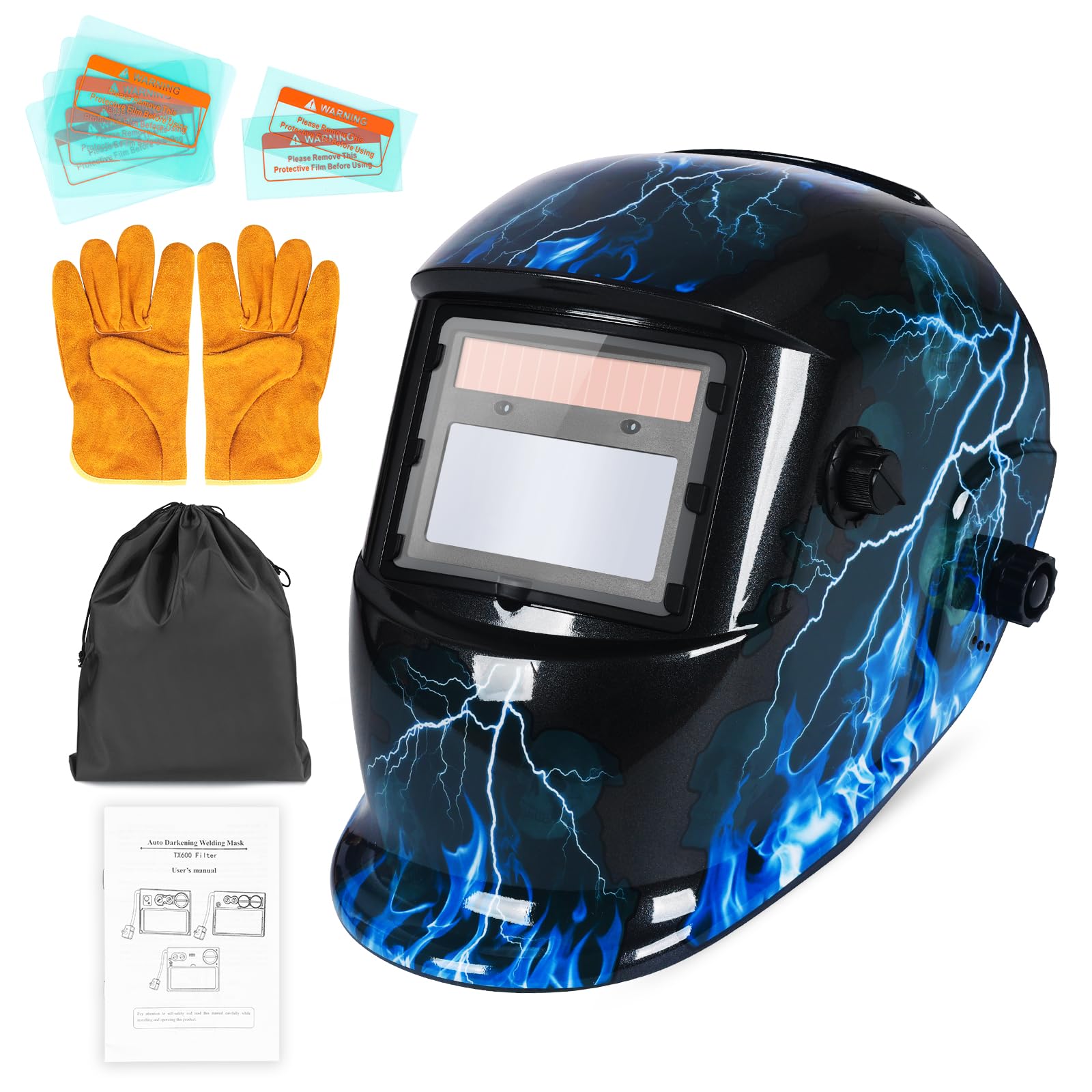 NDUUN Welding Helmet True Color Auto Darkening Hood with Adjustable ...