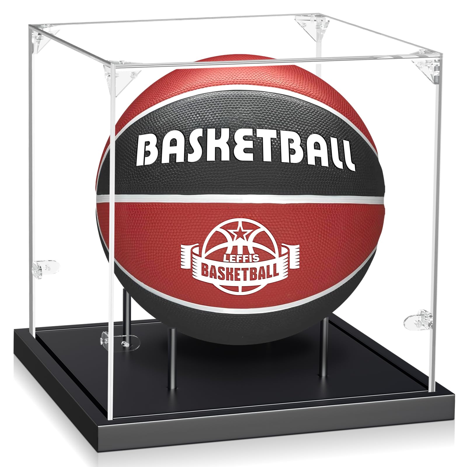 Leffis Basketball Display Case, UV Protected Acrylic Basketball Case ...
