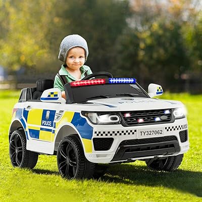 Buy Kids Electric Ride-On Police Car 12 Volt with Remote Control ...