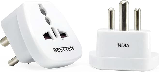 Amazon.com: [2 Pack] BESTTEN Travel Adapter for India, Pakistan, Nepal ...