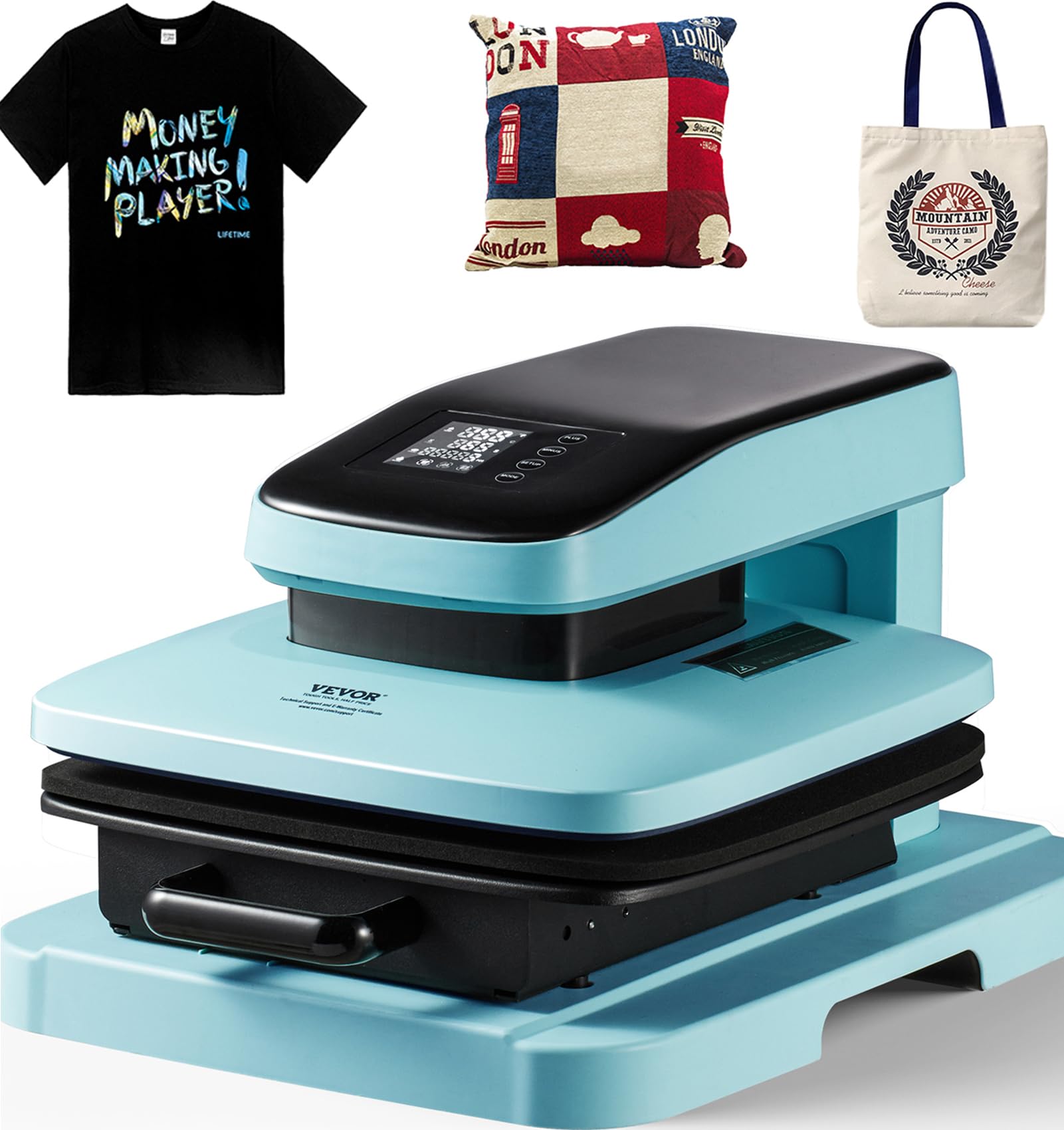 VEVOR Auto 15x15 Heat Press Machine, Heat Up Fast & Even - Tshirt Press ...
