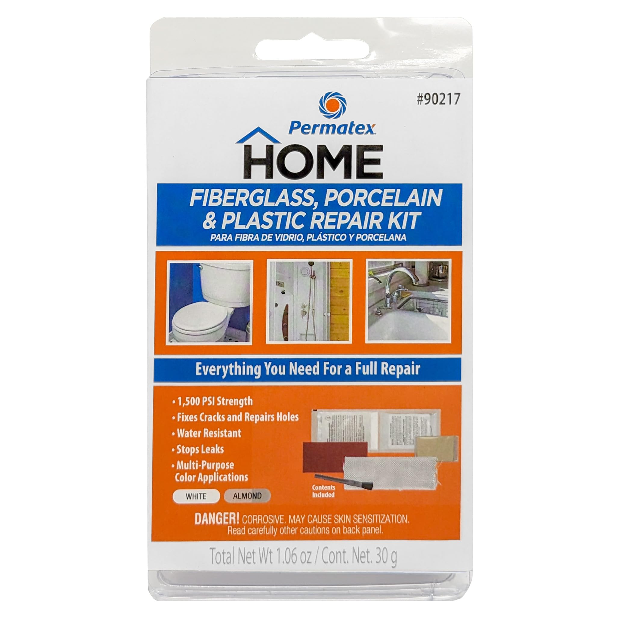 Devcon 002-90217 Fiberglass, Porcelain and Plastic Repair Kit - White ...