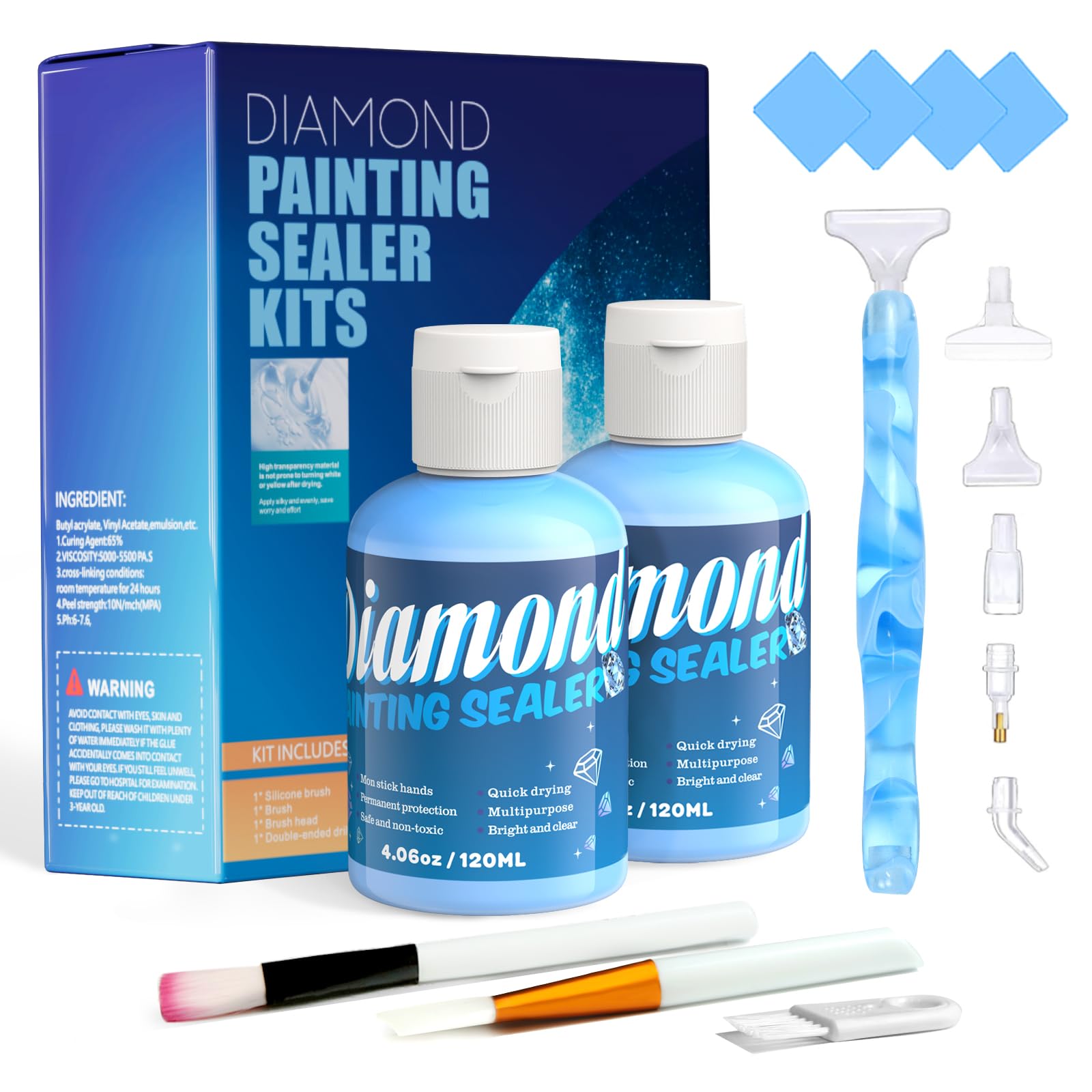 Diamond Painting Sealer Kits - High Gloss Sealer Glue for Diamond Art ...