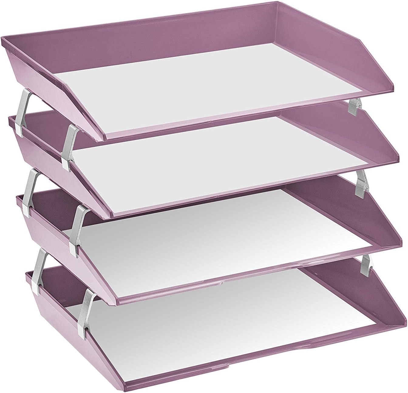Acrimet Facility 4 Tier Letter Tray A4 Side Load Plastic Desktop File ...