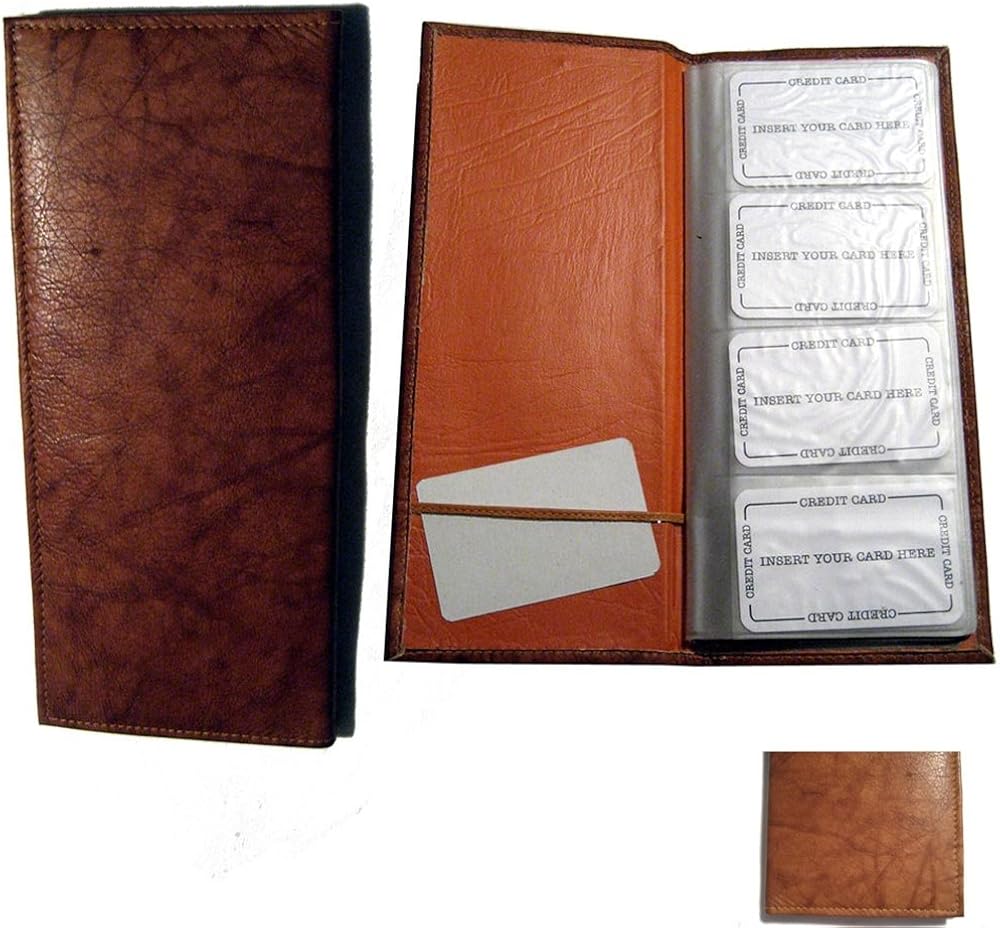 Amazon.com: Genuine Leather Business 160 Card Holder Organizer Case ...
