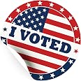 Amazon.com: I Voted Stickers with American Flag, 2 Inch Large Round ...
