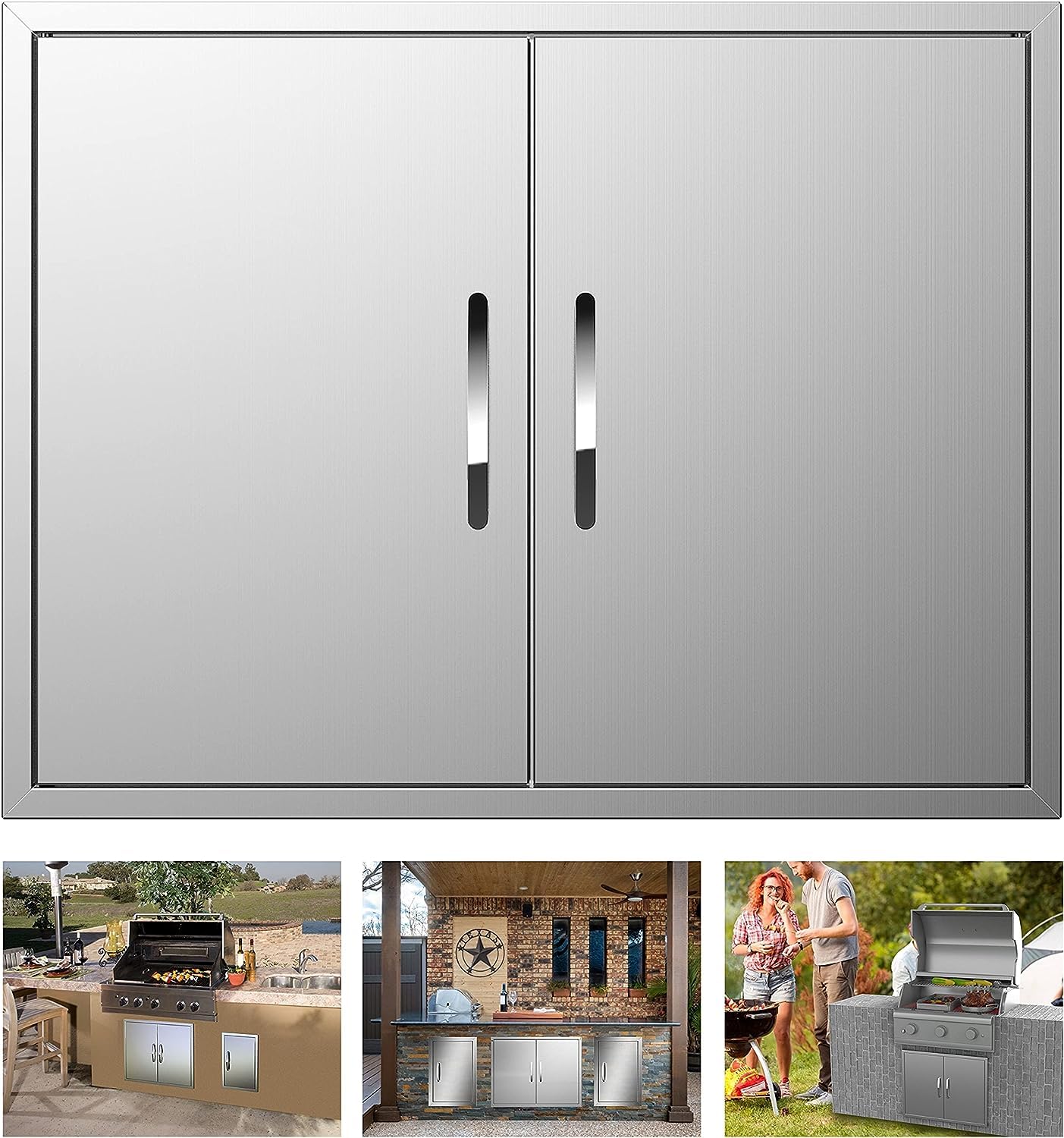 Mua Outdoor Kitchen Doors - 31W x 24H Inch, Double BBQ Access Doors, 304 Stainless Steel for ...