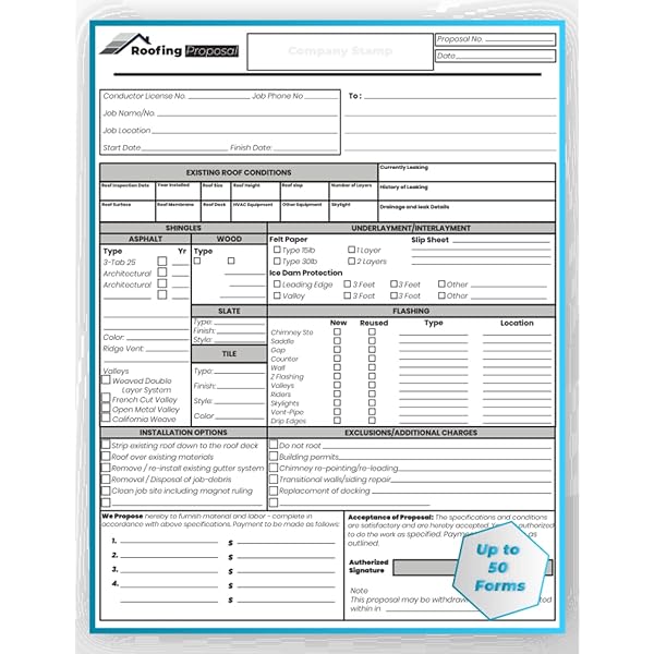 Printable Roofing Estimate Form