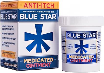 Amazon.com: Blue Star Medicated Anti-Itch Ointment, 2oz Per Pack (2 ...