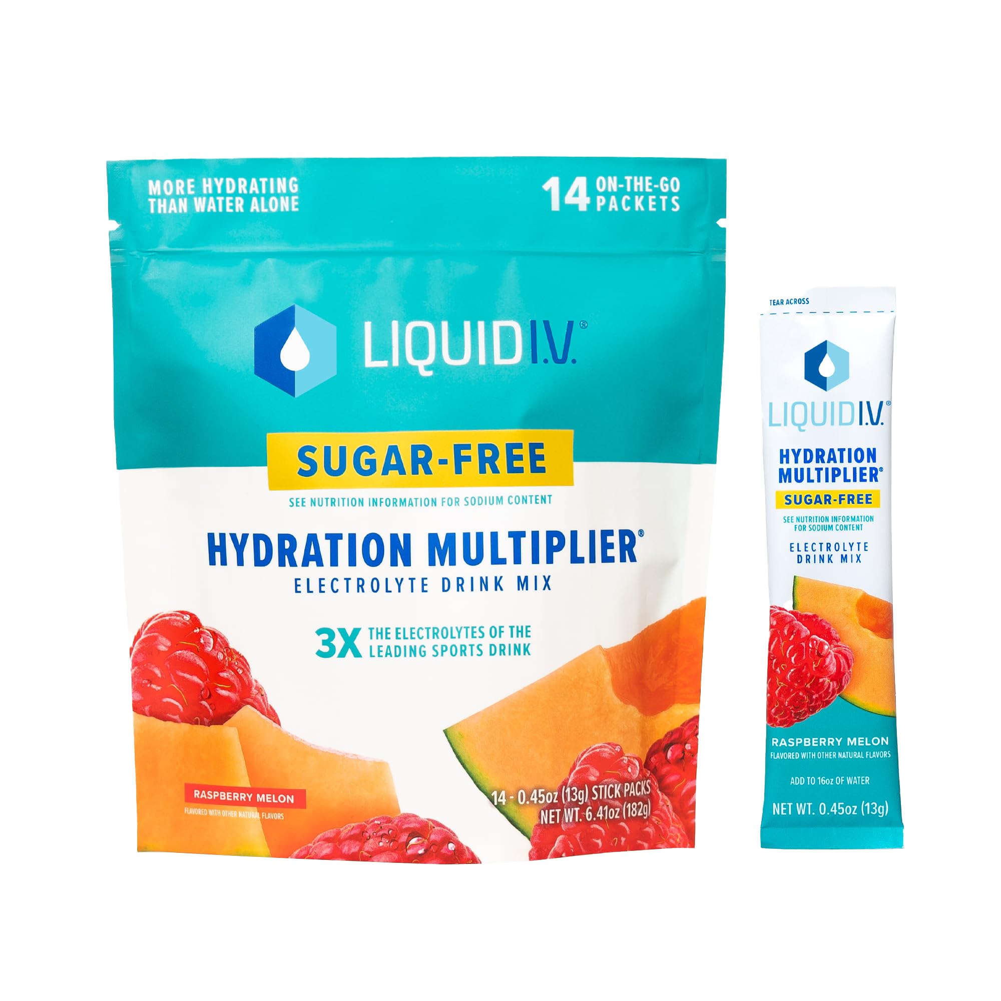 Liquid I.V. Sugar-Free Hydration Multiplier - Raspberry Melon ...