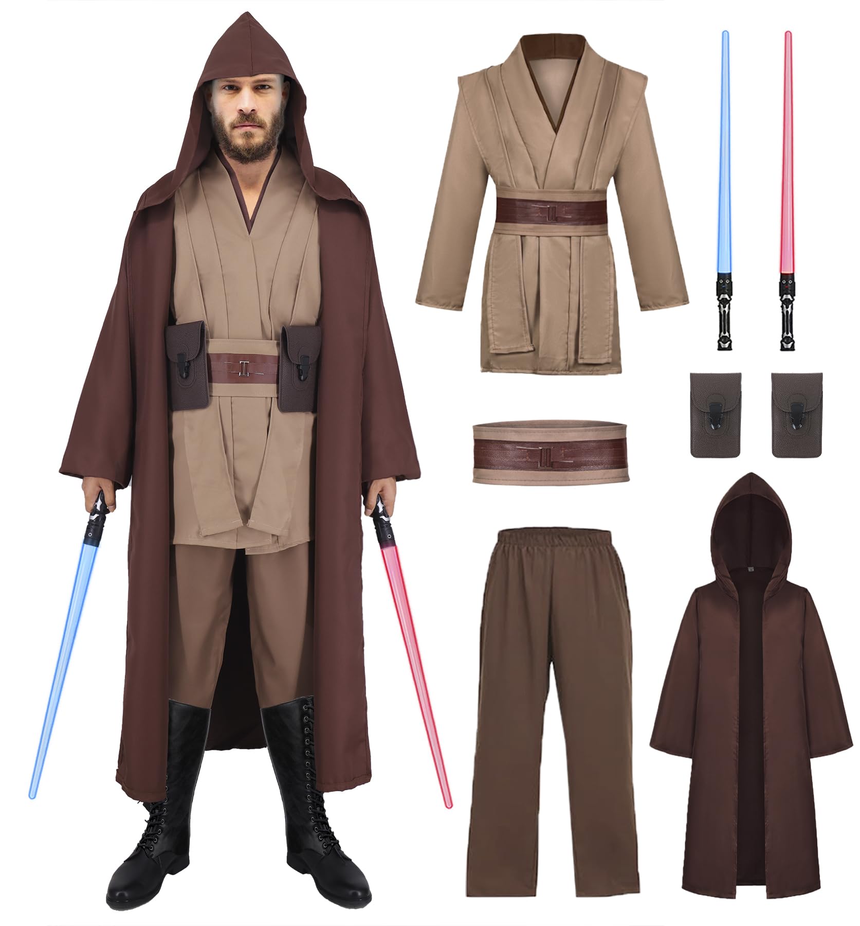 Adult Jedi Costume Men Cosplay Anakin Skywalker Obi Wan Kenobi ...