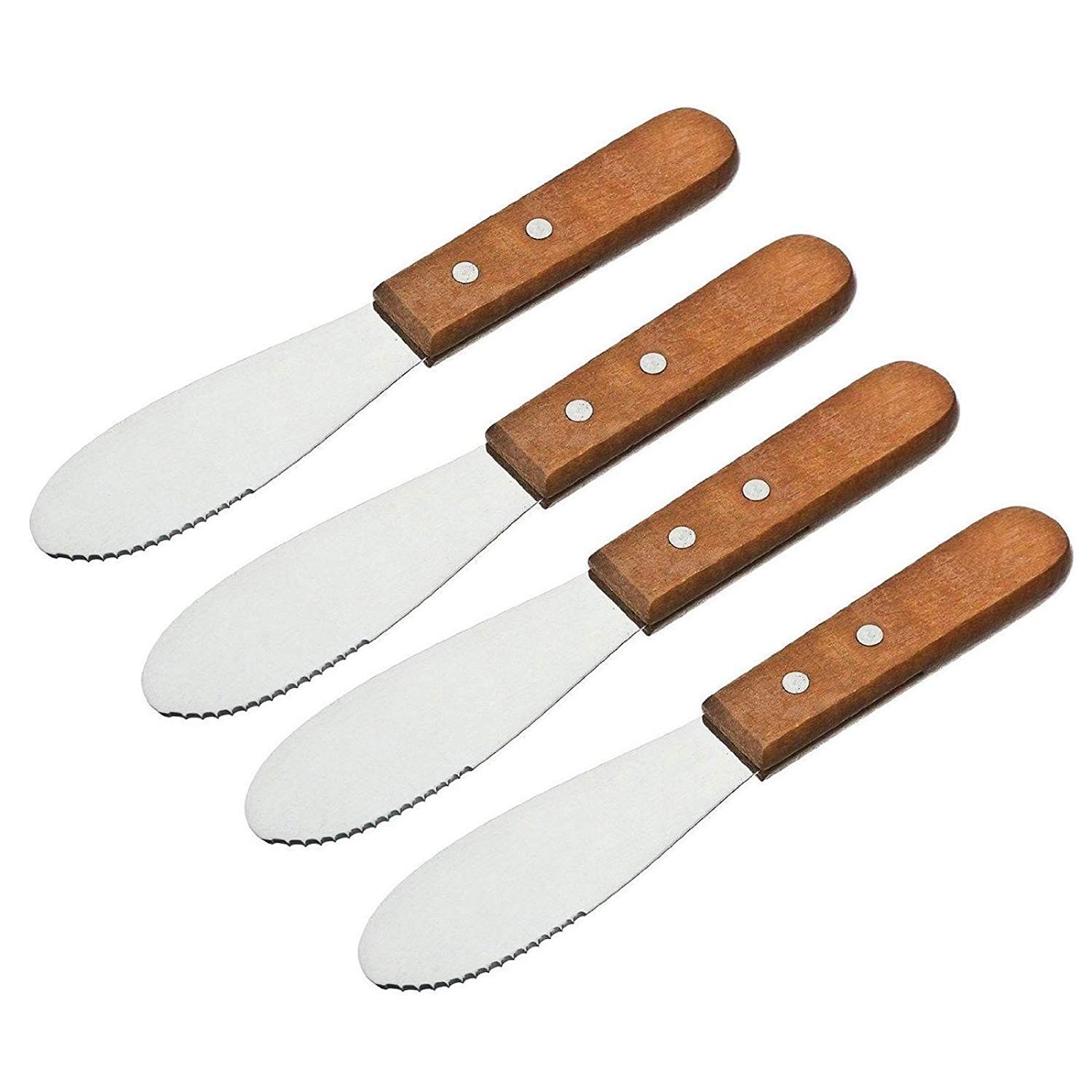 MINGZE 4pcs Stainless Steel Straight Edge Wide Butter Spreader, Deluxe ...