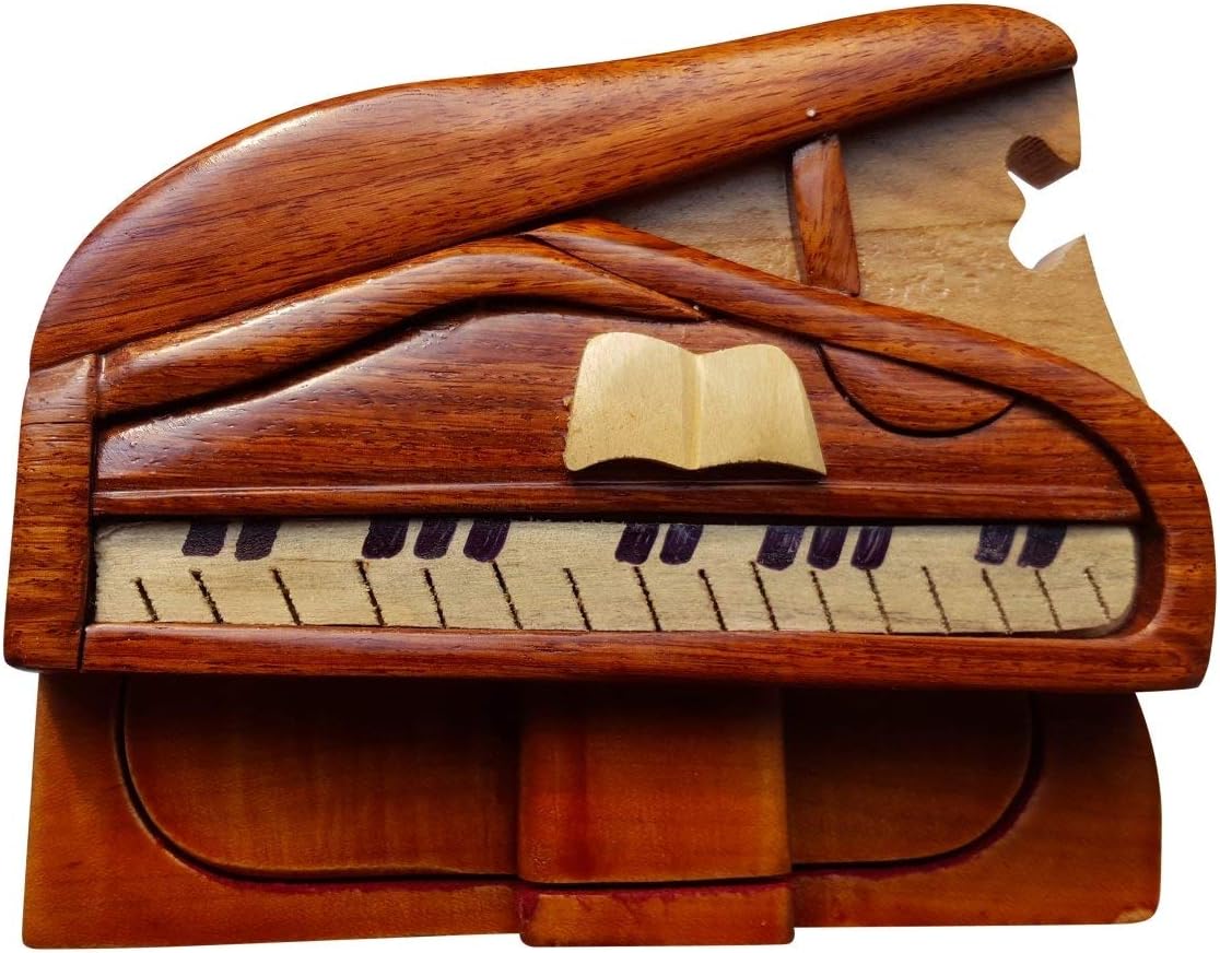 Piano - Handmade Wood Puzzle Box Intarsia Wood Decorative Jewelry ...