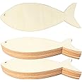 Amazon.com: Fish Wood Craft Sea Fish Shape Unfinished Wood DIY Craft ...
