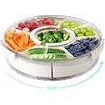 Amazon.com | Divided Rotating Serving Tray with Lid and Handle ...
