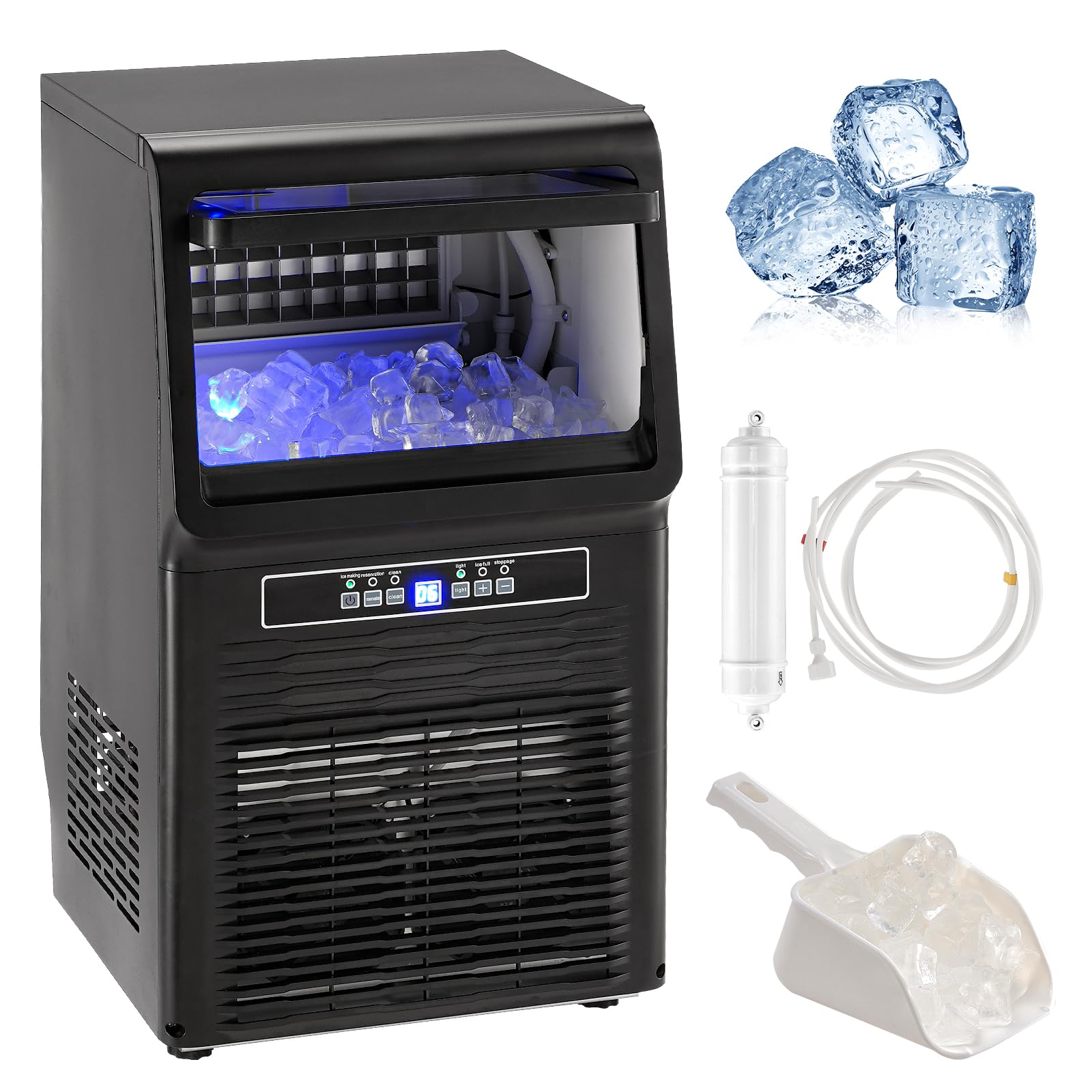 VEVOR 110V Countertop Ice Maker 70LB/24H, 350W Automatic Portable Ice ...