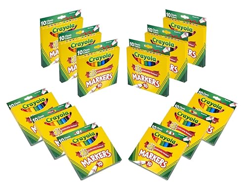 Crayola Broad Line Markers (12pks), Bulk Markers for School, Coloring ...