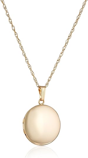 Amazon.com: Yellow 14k Gold-Filled Round Polished Locket Necklace: Jewelry