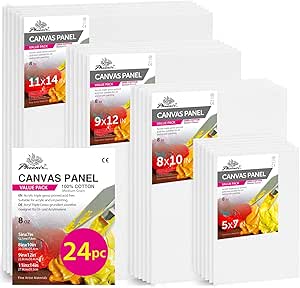 Amazon.com: PHOENIX 24 Pack Artist Canvases for Painting Canvas Panels ...