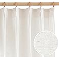 Amazon.com: Karseteli Natural Pinch Pleated Curtains 2 Panels, Linen Textured Semi Sheer Curtain ...