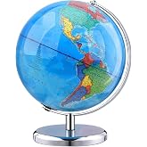 Amazon.com: KISEER 8 Inch World Globe with Stand Rotating Earth ...