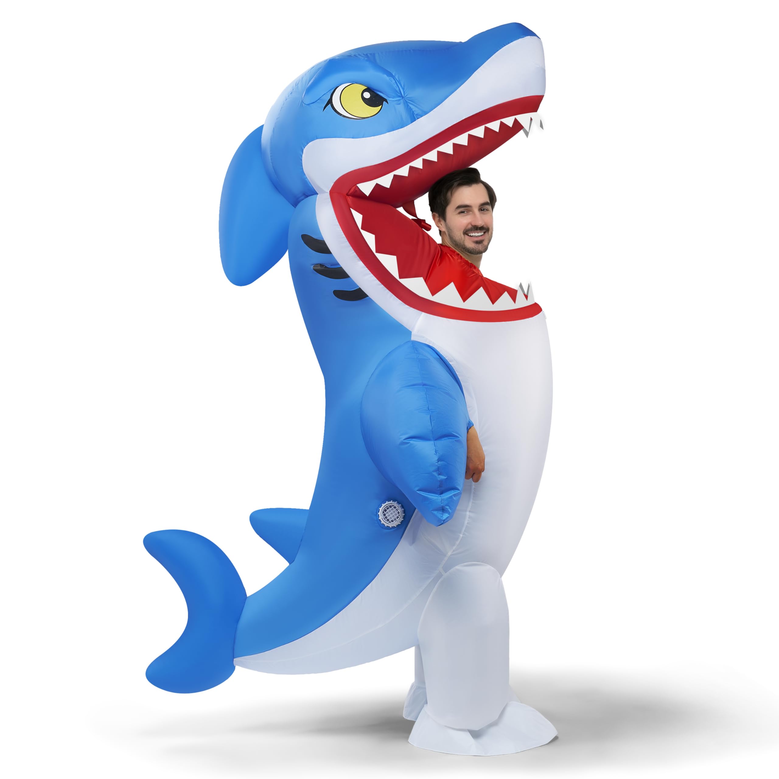 Spooktacular Creations Adult Inflatable Costume, Full Body Blue Shark ...