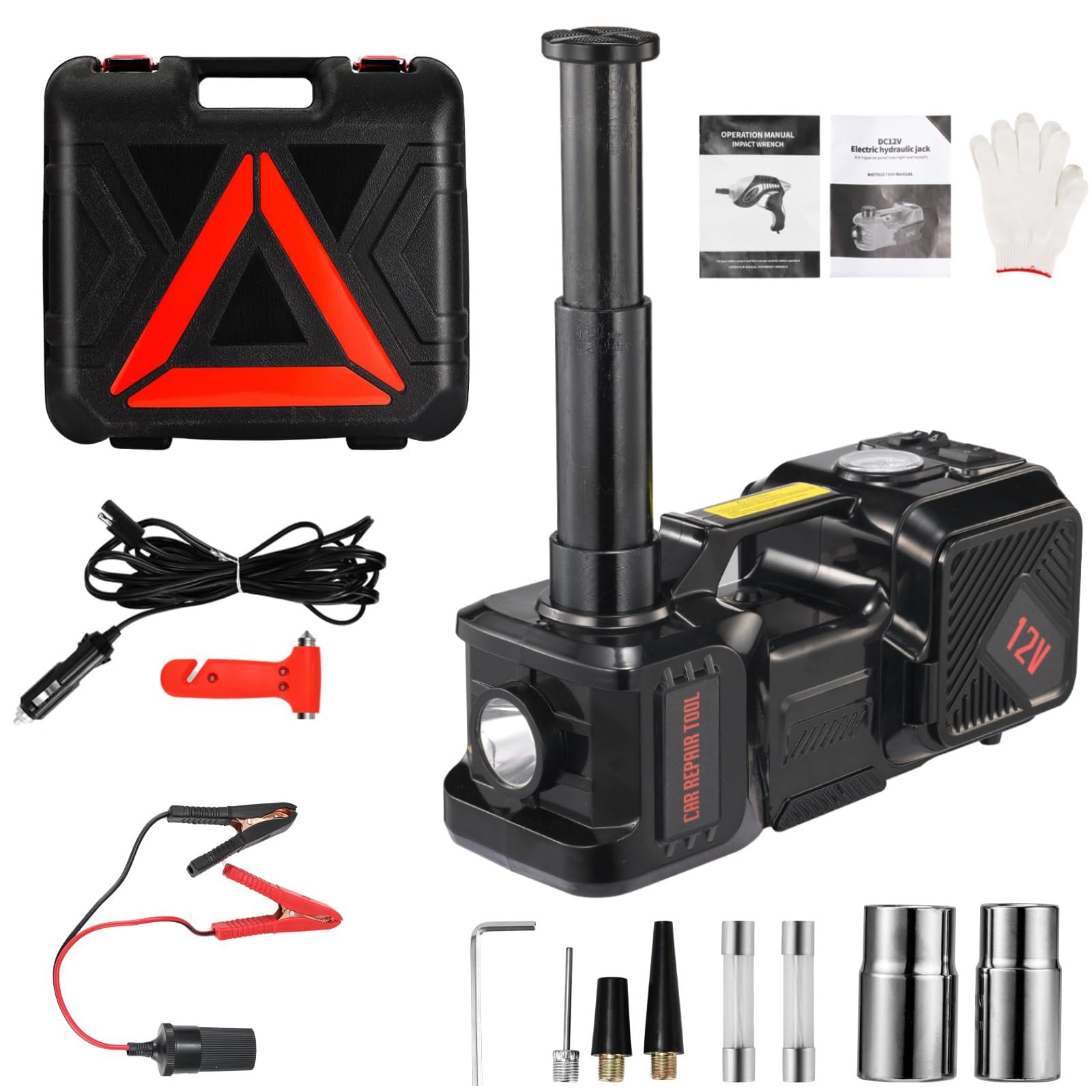 Electric Jack BENYAN 5 Ton Car Floor Jack Kit with Inflator Pump | 12V ...